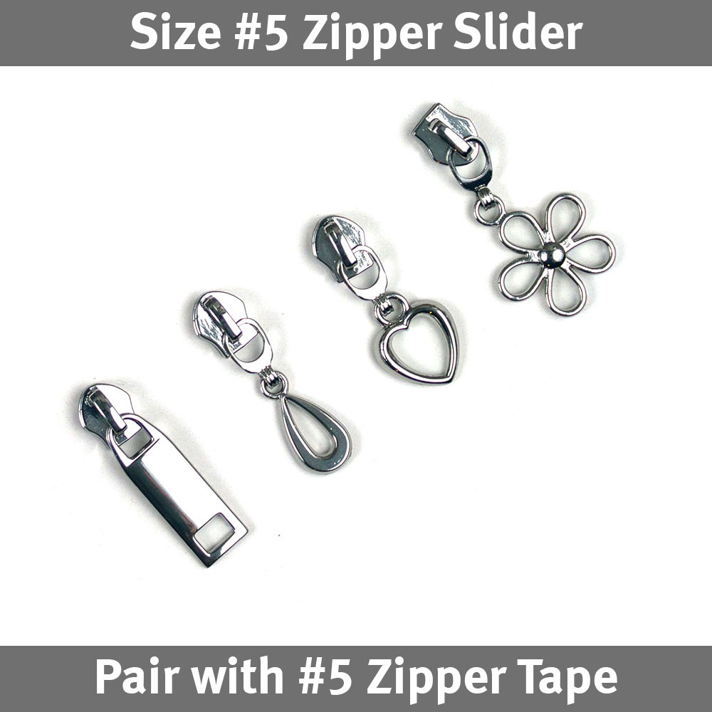 #5 Non-Locking Zipper Slider Silver