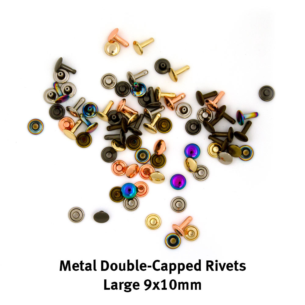 Metal Double-Capped Rivets Large 9x10mm