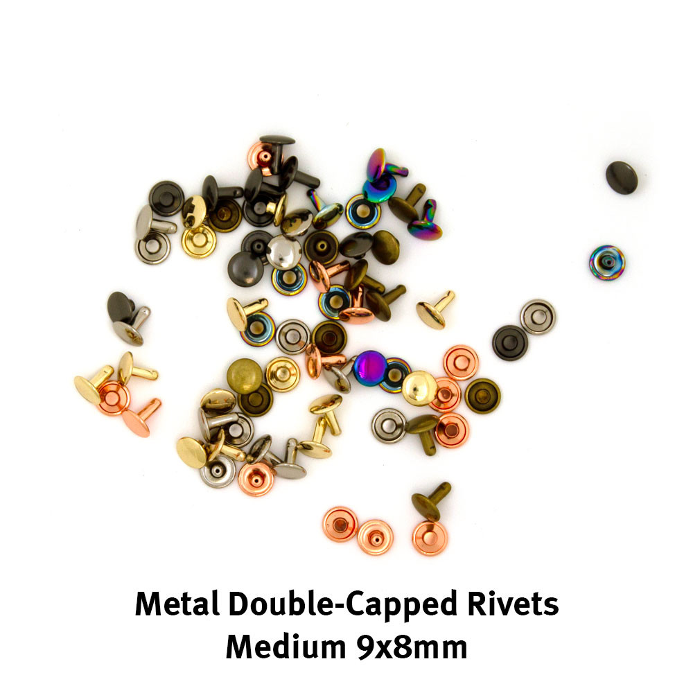 Metal Double-Capped Rivets Medium 9x8mm