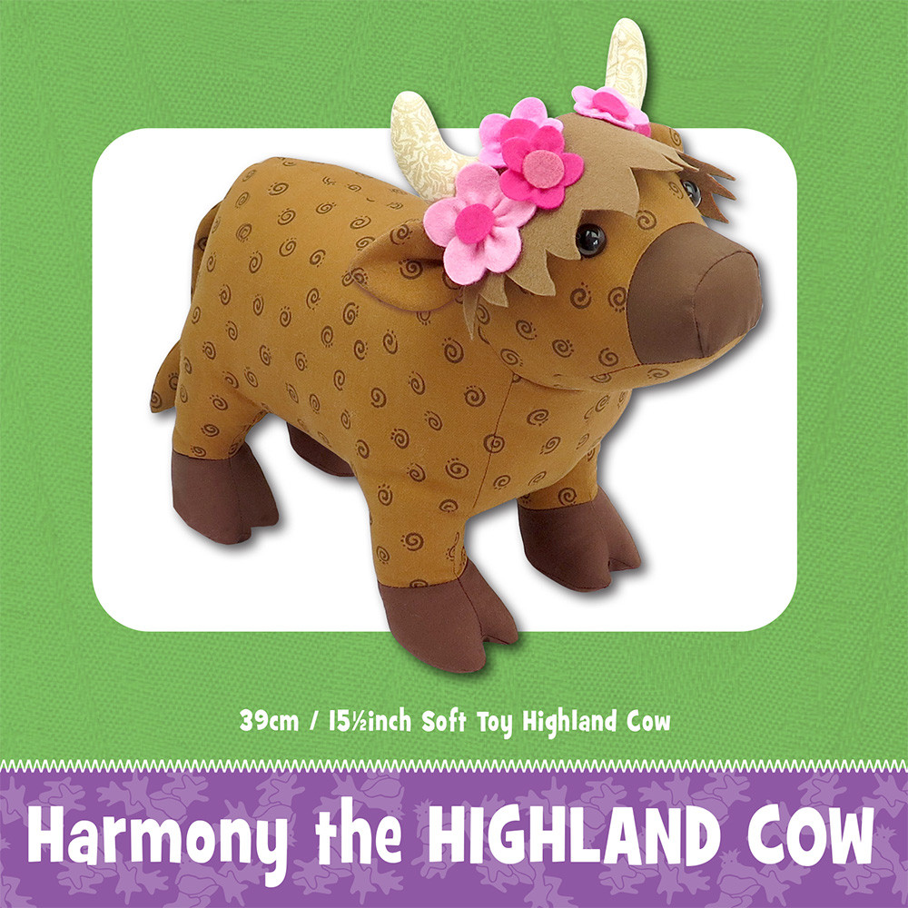 Harmony the Highland Cow Soft Toy Sewing Pattern