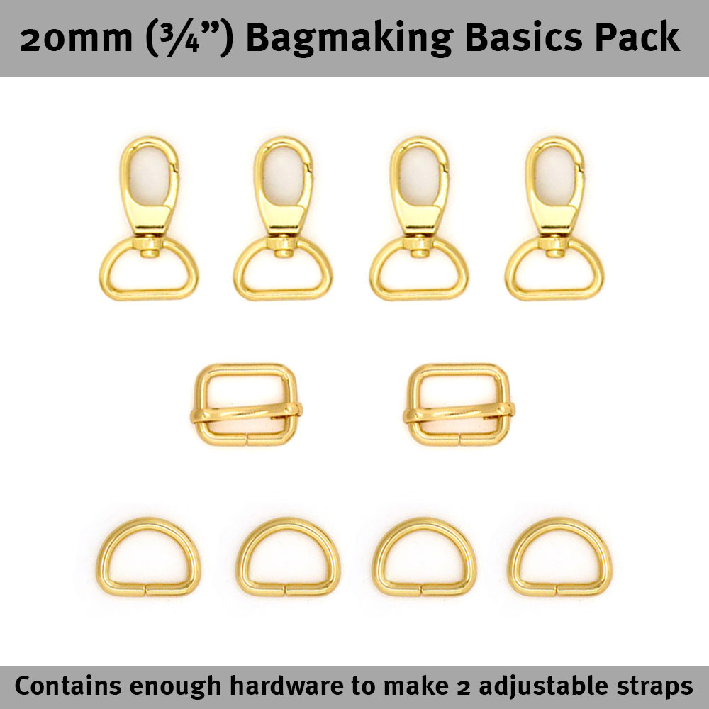 Bag Hardware Basics Pack 20mm (3/4") Light Gold