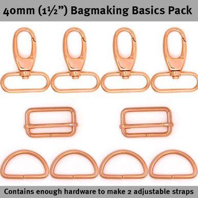Bag Hardware Basics Pack 40mm (1-1/2") Rose Gold