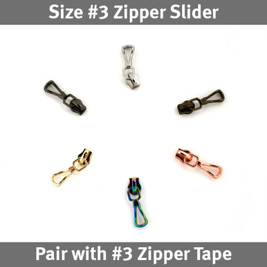 #3 Non-Locking Zipper Slider Tear Shaped Wholesale