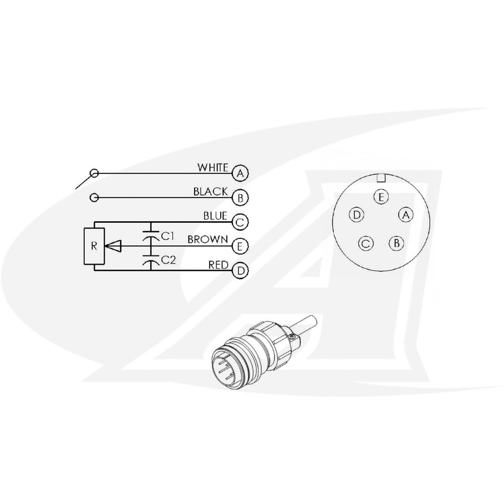 Small 5 Pin Plug, Miller® Style Amp Control, 27' - Arc-Zone.com, Inc