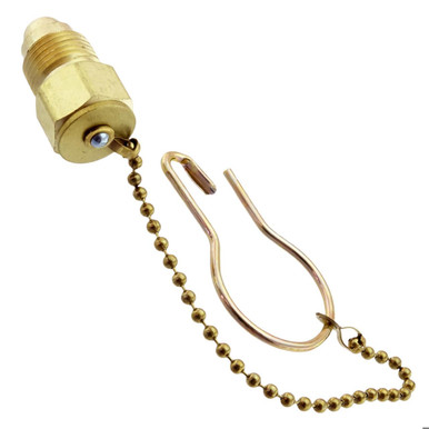 Gas Line Plug w/ Leash Chain 5/8"- 18 Male