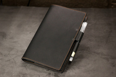 Leather Notebook Cover Set - Black Minerva