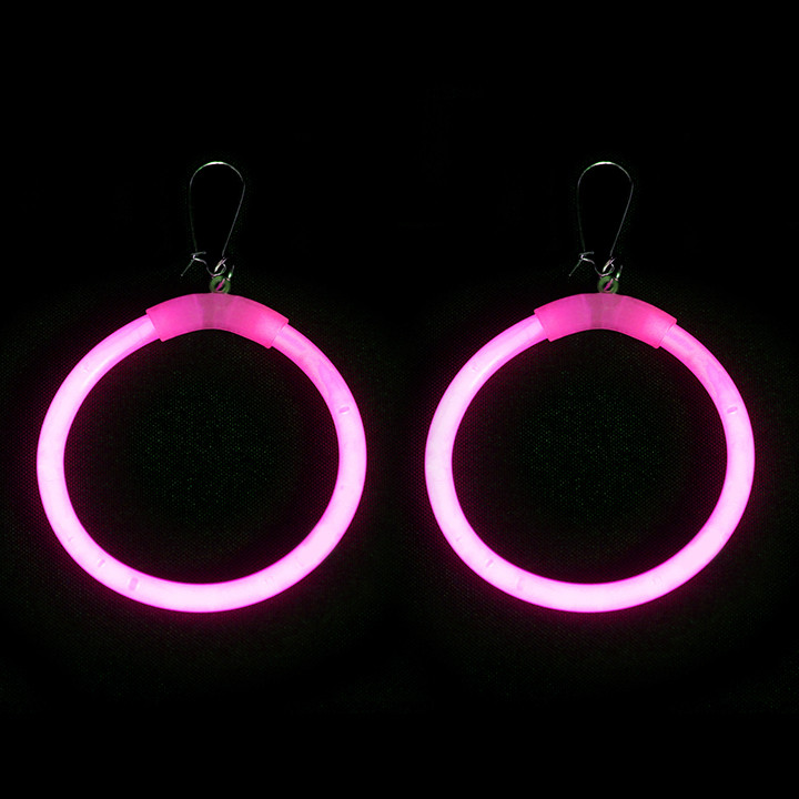 Glow Hoop Earrings in Pink | 1 Pair Per Box | Glow Accessory