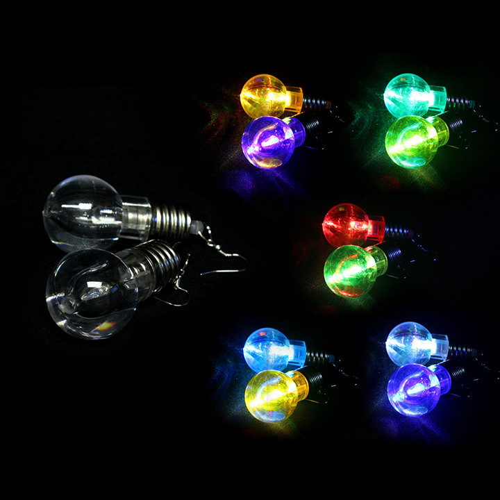 Multicolor LED Light Up Bulb Earrings | LED Accessories
