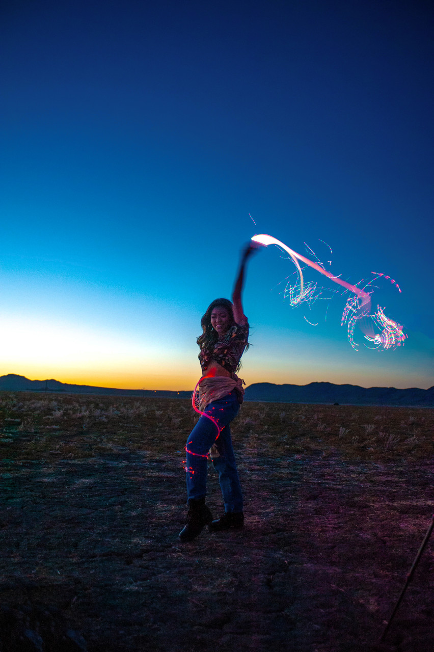 Red LED Fiber Optic Light Up Whip | Festival Whip