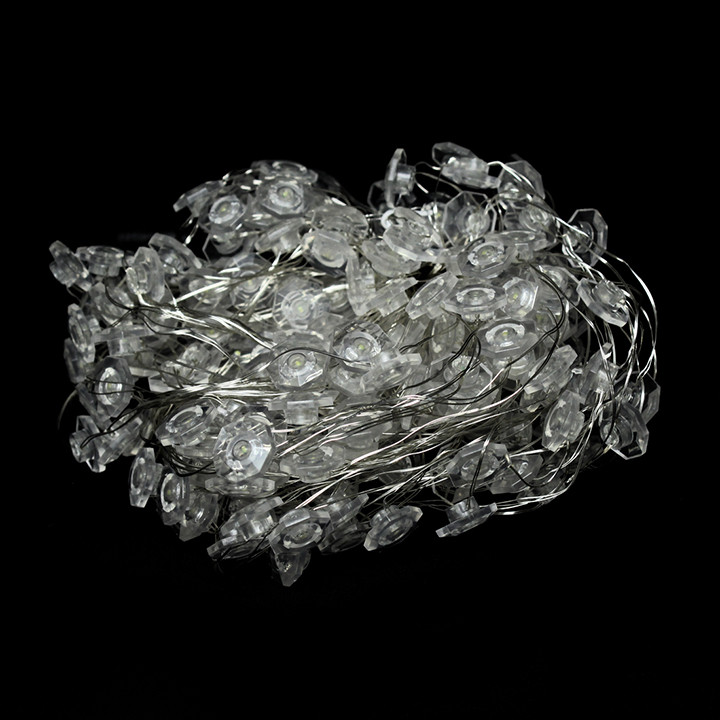 Diamond Shaped Cascade Lights Warm White 12 Strands 2 Meters