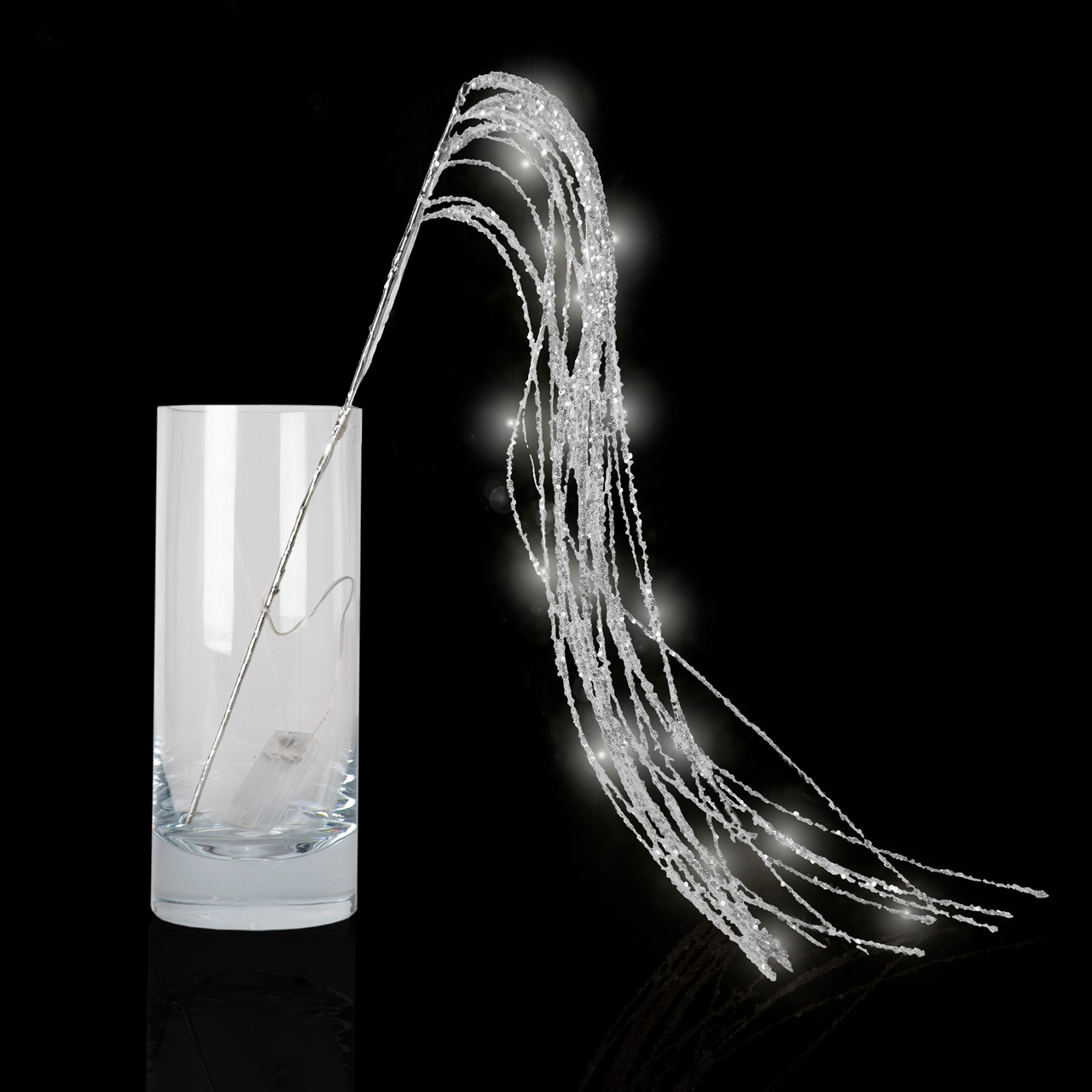 LED Sequin Floral Centerpiece Decor White | LED Centerpiece