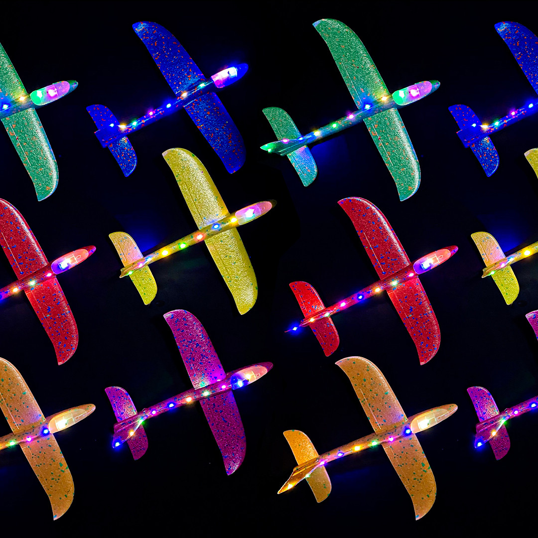 Orange LED Light Up Glider Plane - 2 Pack - Glowsource.com