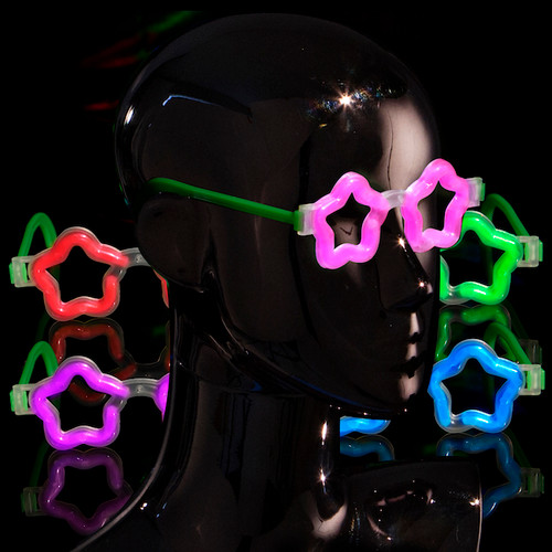 Glow Star Shaped Glasses Assorted 12 Pack