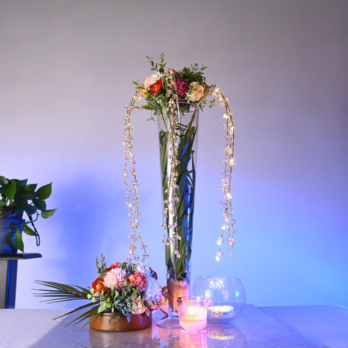 LED Draping Bead Floral Centerpiece Amber | LED Decor