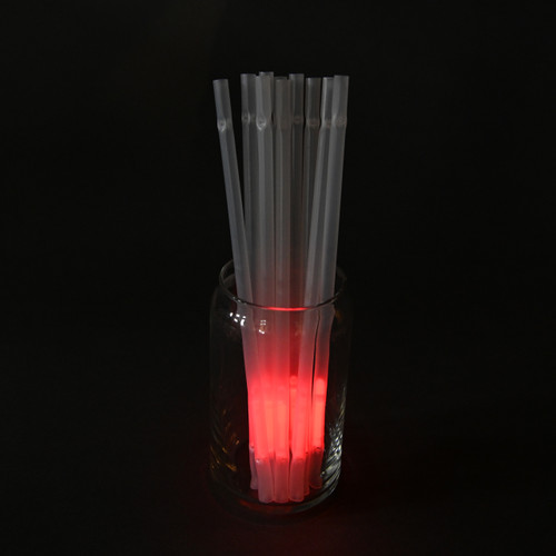 Red Glow Straws (25-Pack) | Light Up Straws | Lighted Straws