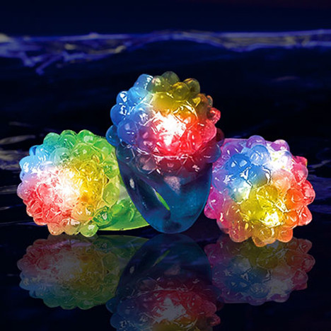 LED Light Up Jelly Rings: Assorted Bumpy (24-Pack)