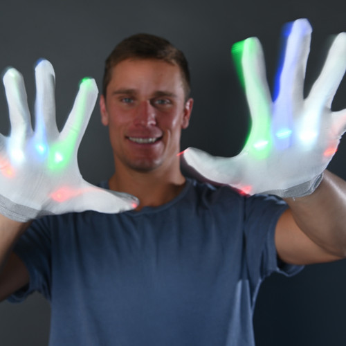 LED Gloves: Rainbow | LED Glove | Light Up Gloves