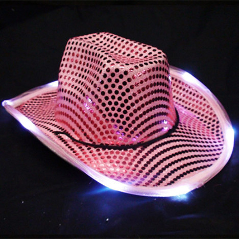 Pink Light Up Cowboy Hat | LED Cowboy | Light Up Hat | Glowsource.com