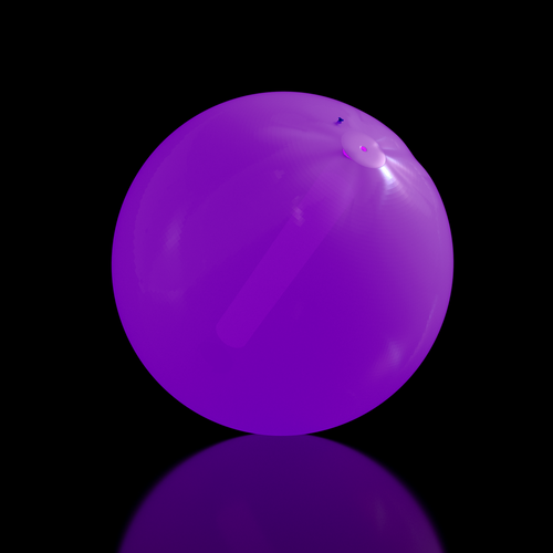 24" Diameter Giant Beach Ball with Purple LED Stick