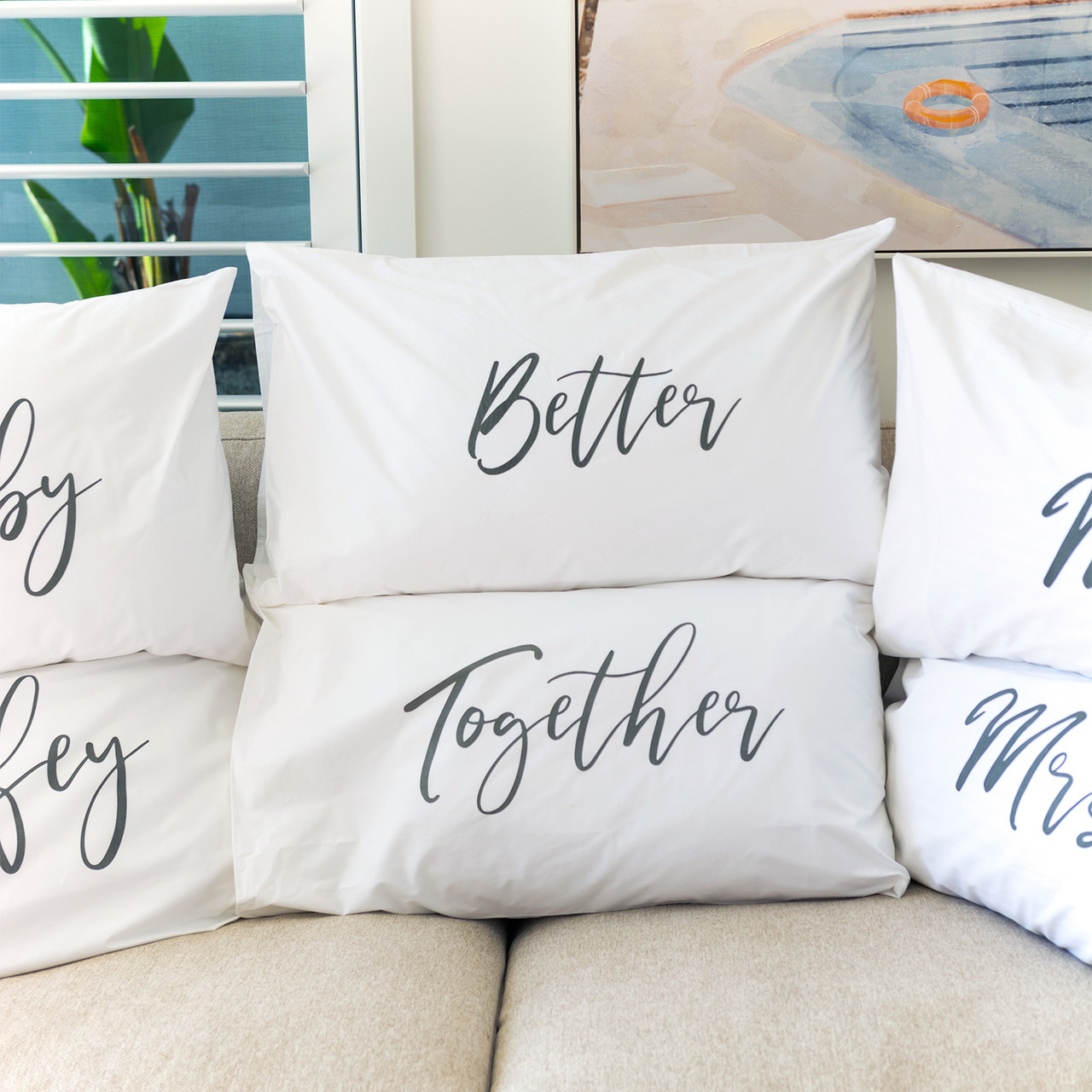 Better Together Pillowcases | Bride and Groom gift
