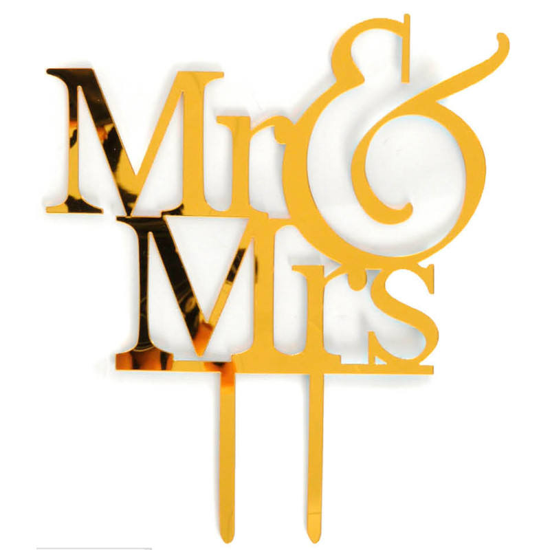 Gold Mr and Mrs Cake Topper | Cake Decorations