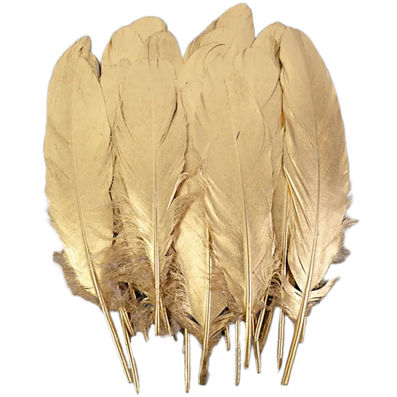 Gold Goose Feathers | Craft Supplies