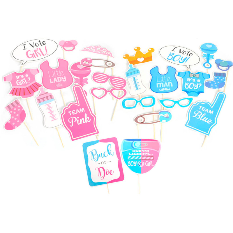 Gender Reveal Photo Props | Baby Shower Photo Props