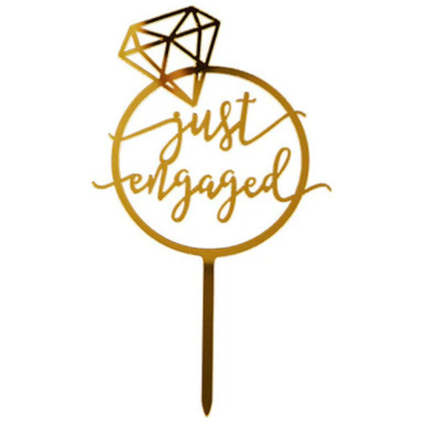 Just Engaged Cake Topper | Engagement Decorations