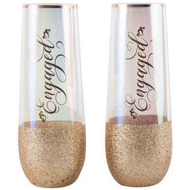 Engaged Stemless Glasses | Engagement Gifts