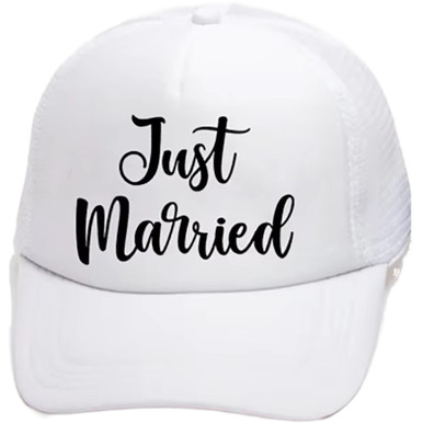 White Just Married Cap | Wedding Gifts