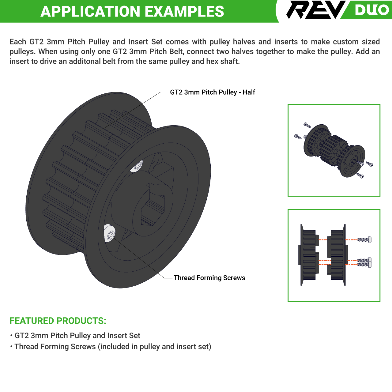 GT2 3mm Pitch Pulleys - REV Robotics