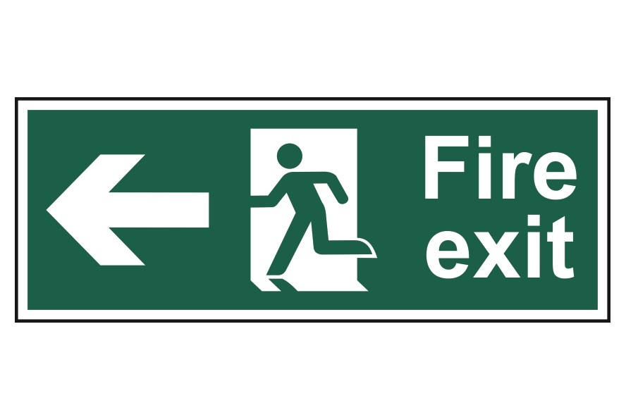 400 x 150MM FIRE EXIT LEFT SIGN - KT Supplies
