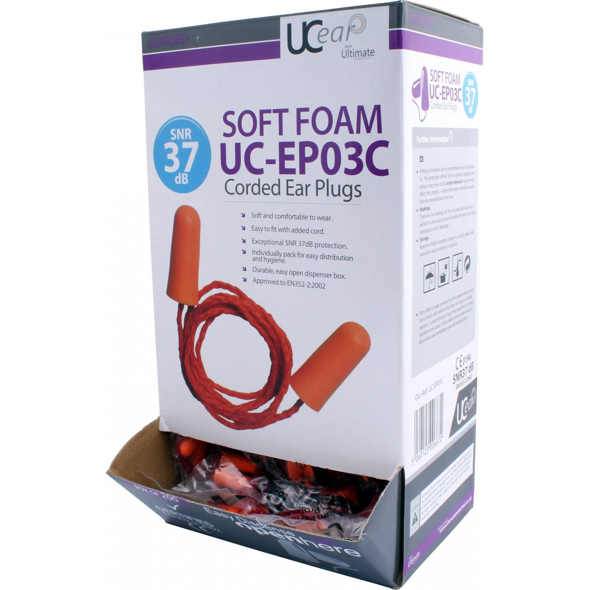 Foam Corded Ear Plugs (box 200) - KT Supplies