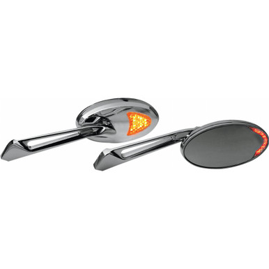 Rivco Custom Chrome Motorcycle Mirrors w/ LED Accent Lights - Revco.ca