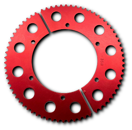 Mini Wedge Sprocket/Gear 53-75 Tooth Red 2-piece RLV - Mini Wedge Supply