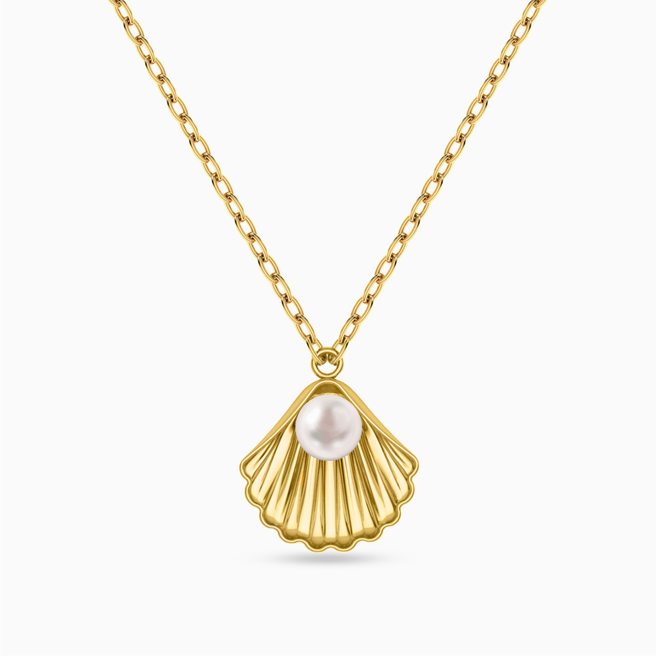 Shell Pearl Necklace in 18K Gold | L'azurde Egypt