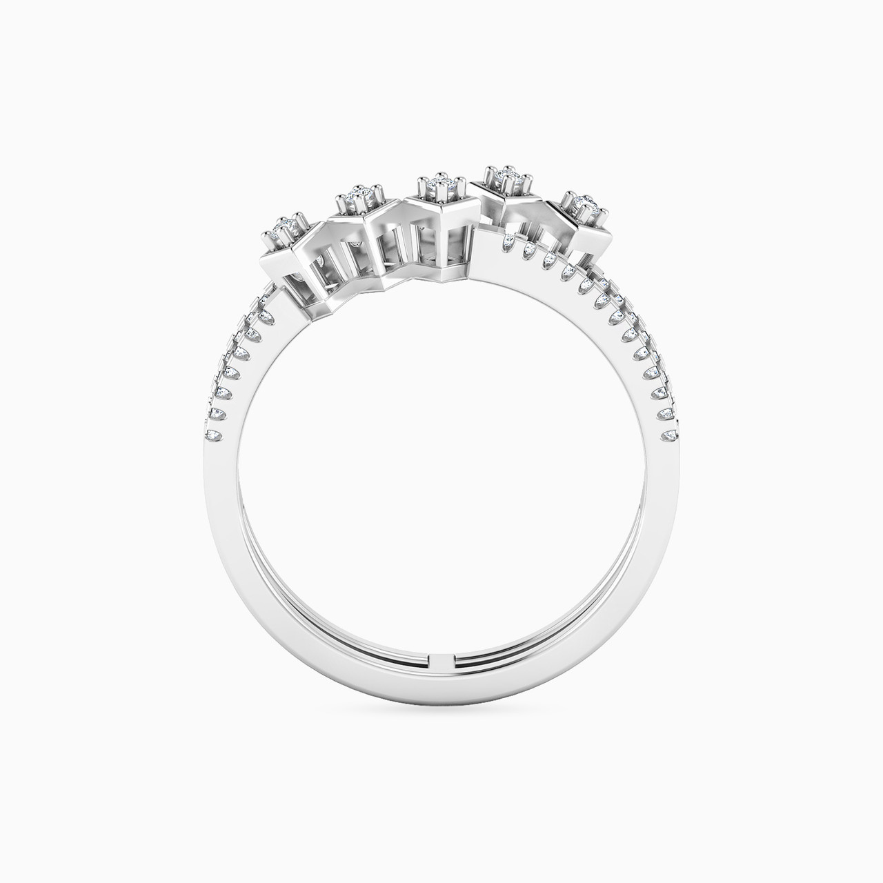 LDR998 - Zigzag Diamond Ring in 18K Gold - L'azurde - EG