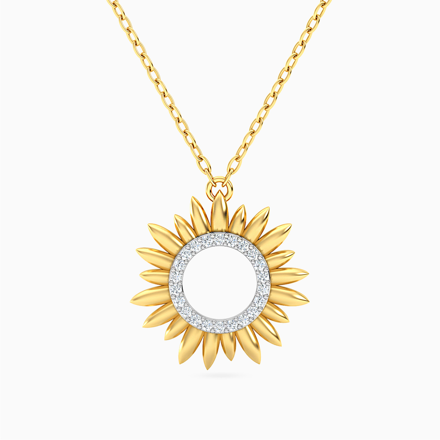 Sunflower Diamonds Necklace In 18K Gold Miss L Egypt
