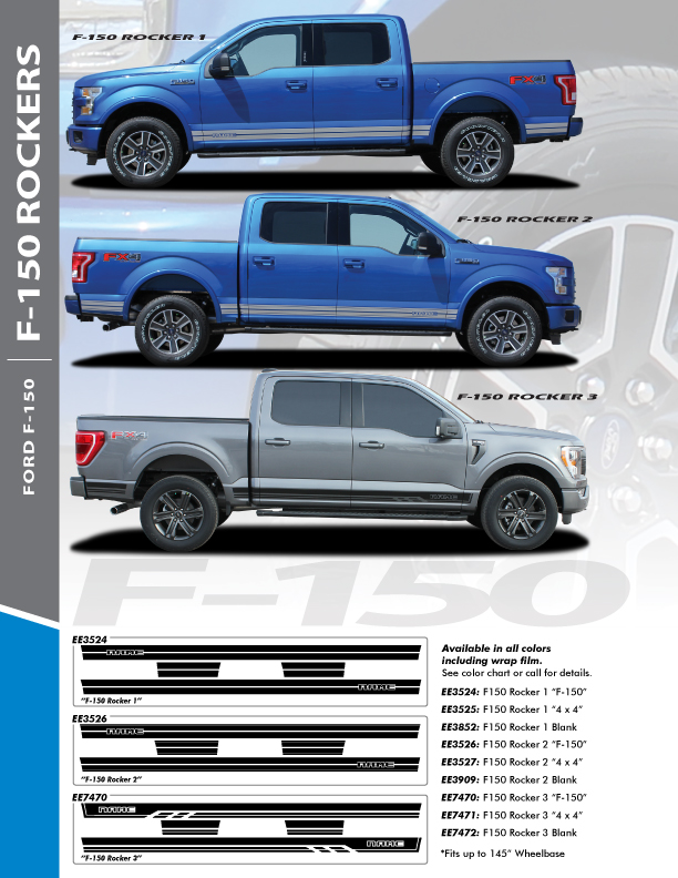 2021 Ford F150 Rocker Side Stripes 15 150 ROCKER 2 2015-2021