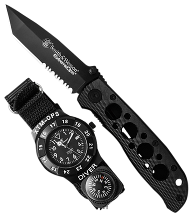 S&W SWXTMOPS2 S&W Extreme Ops Combo 3.18" Folding Plain Black 420 ...