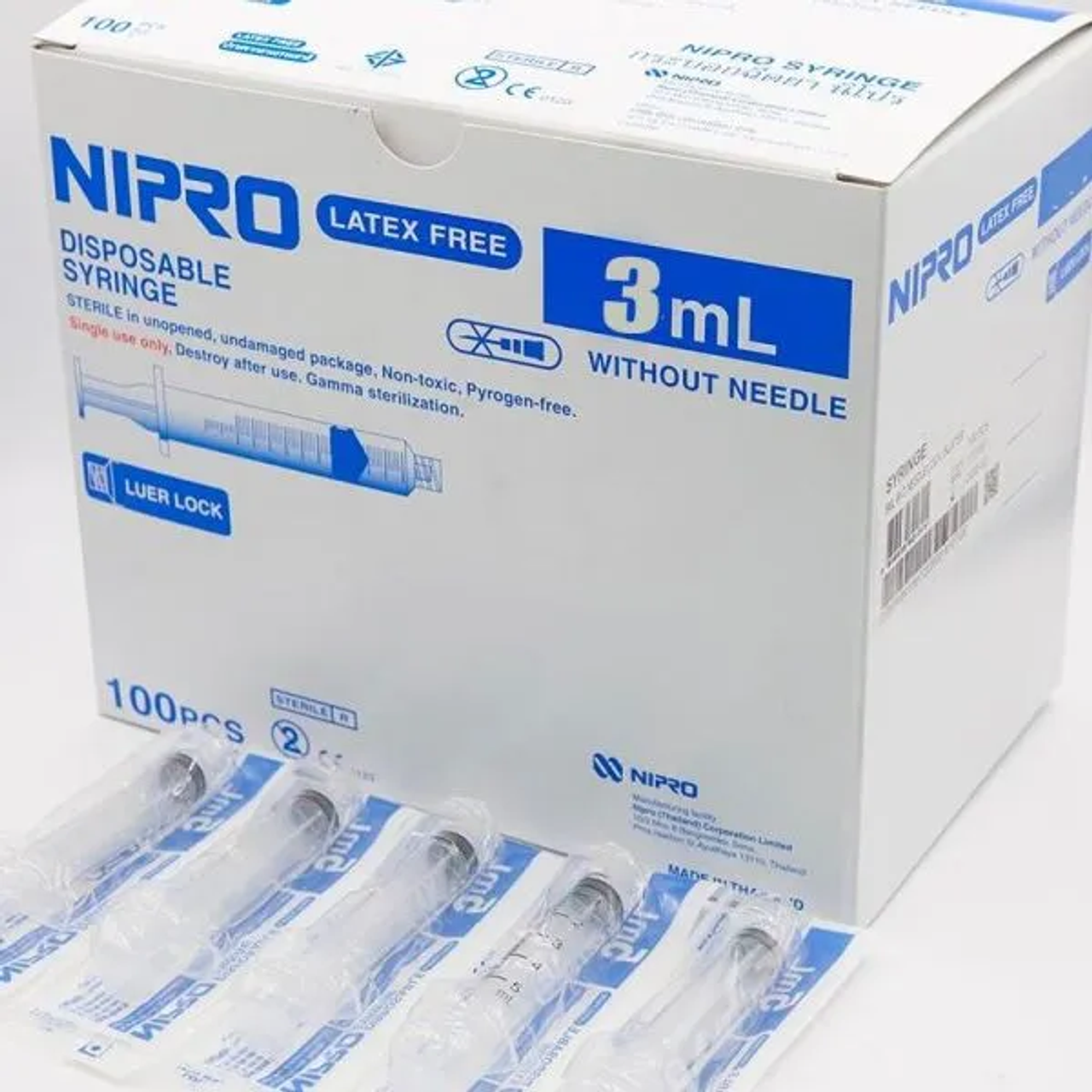 Nipro Luer Lock, Syringe with Hypodermic Needle: 3 cc x 22g x 1.5 - B&F Medical Supplies.com