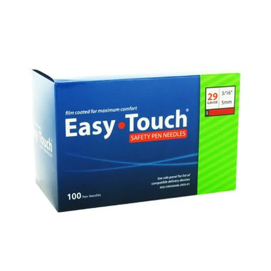 Easy Touch Safety Pen Needles-29G 3/16 in. (5mm) - B&F Medical Supplies.com