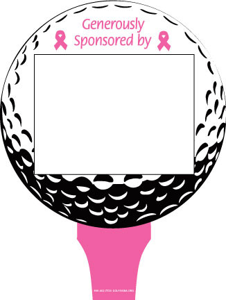 Pink Breast Cancer Awareness Ribbon on Pink Blank Golf Ball Sign ...
