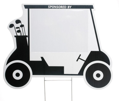 Golf Cart Shaped Tee Sign | Blank Golf Cart Sign
