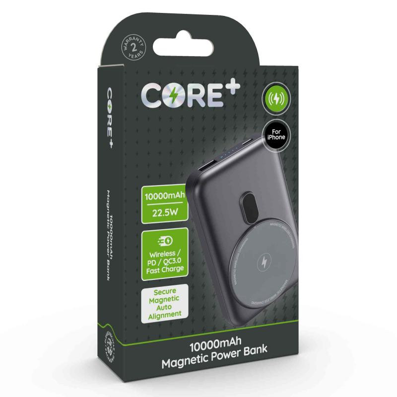 Core+ Magnetic Wireless Power Bank | 10,000mAh