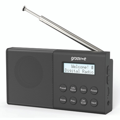 Groov-e Geneva Rechargeable DAB Radio | 'GVDR09BK'
