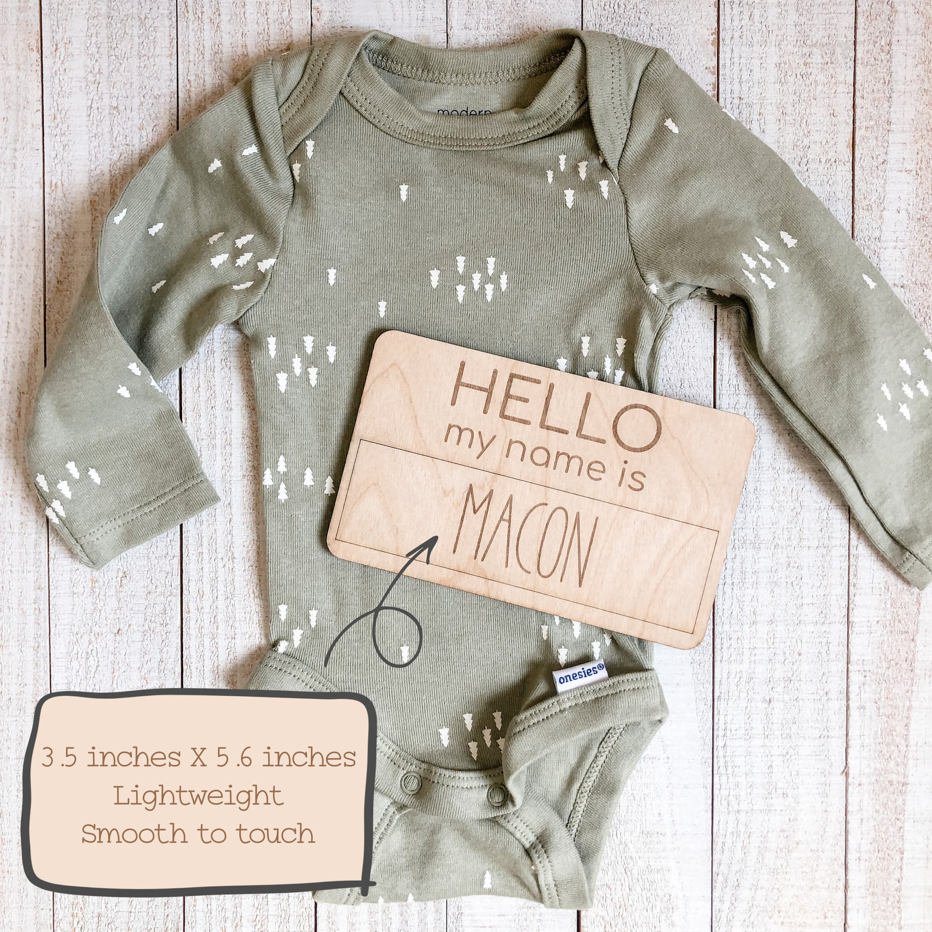 Hello My Name Is Baby Announcement Sign, Personalized Wood Name Sign ...