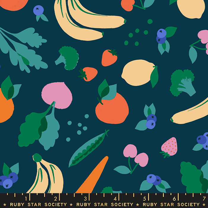 Pink Lavender Fruit and Vegetable Fabric, Food Group Collection