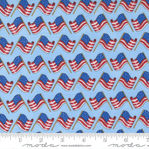 American Flag sky blue cotton fabric - Moda Fabrics Red White Blue ...