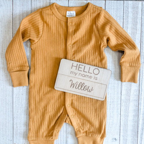 Hello My Name Is Baby Announcement Sign, Personalized Wood Name Sign ...